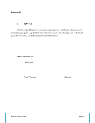 Proposal kegiatan Pensi | DOCX