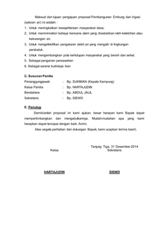 Proposal Embung Kampung | DOCX