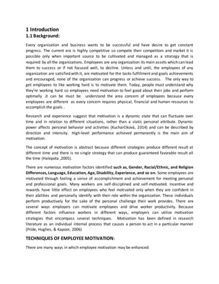 Proposal employee Motivation | DOCX