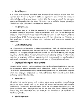 Proposal employee Motivation | DOCX