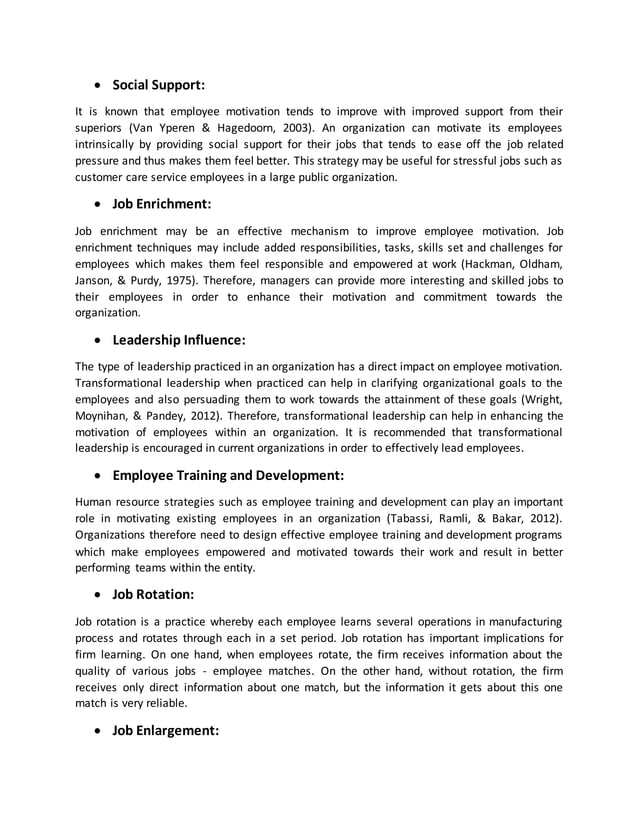 Proposal employee Motivation | DOCX