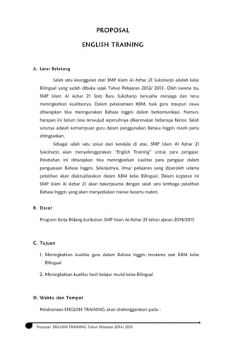 Proposal english training | DOC