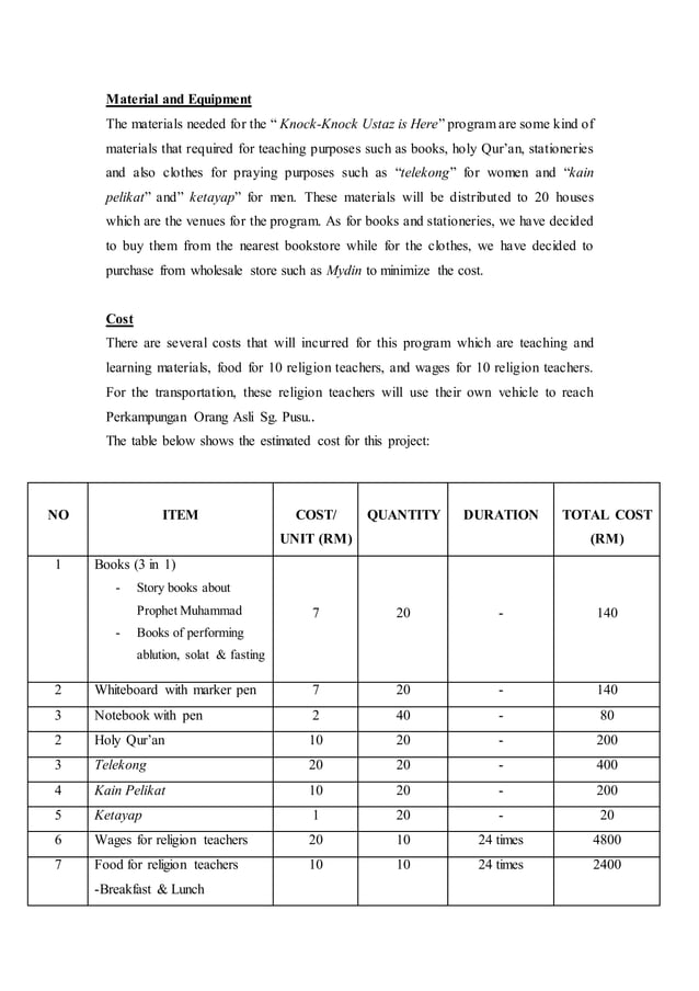 Proposal eop (methods, materials, cost, scheduling) | PDF