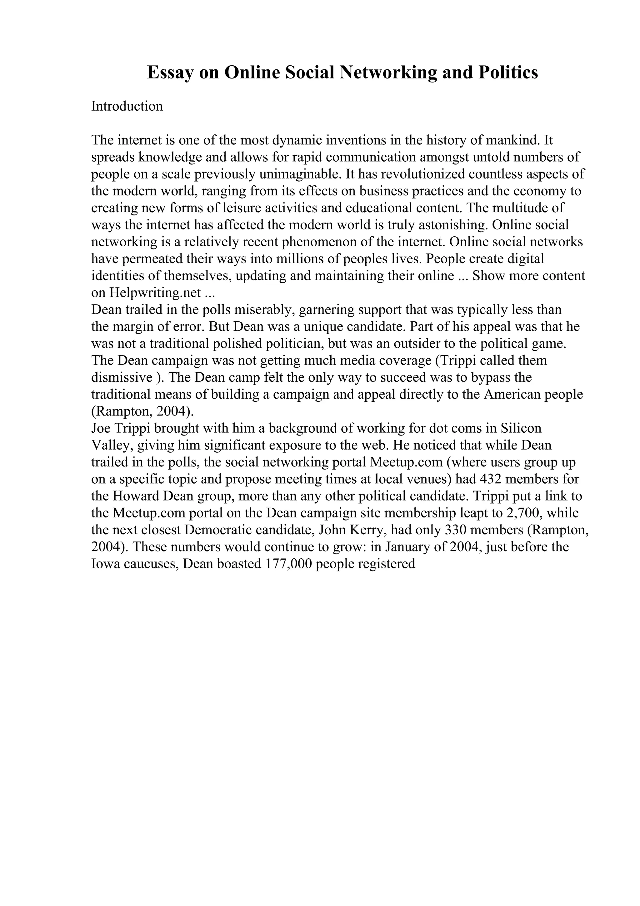 Proposal Essay Example | PDF