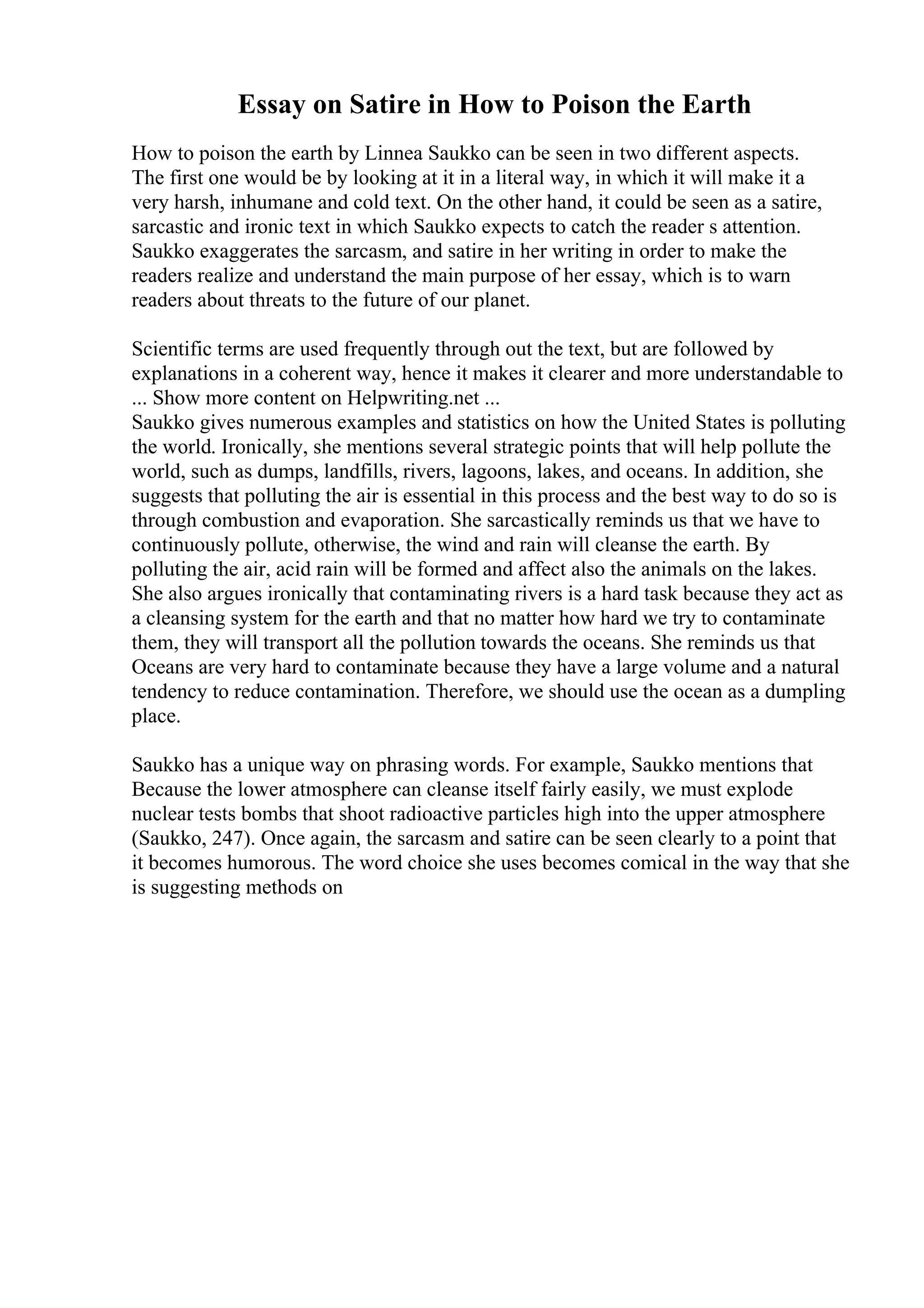 Proposal Essay Example | PDF