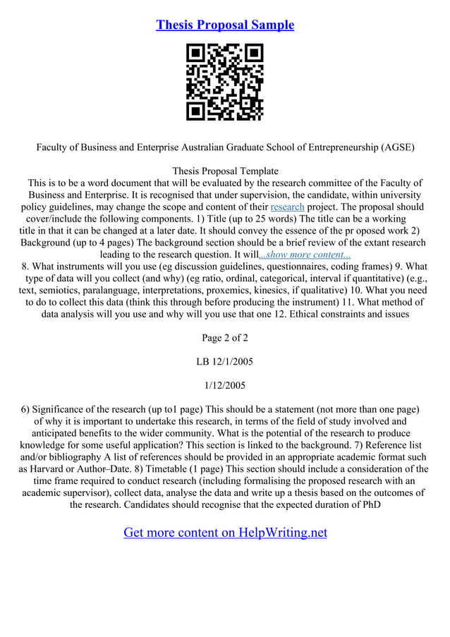 Proposal Example Essay | PDF | Science