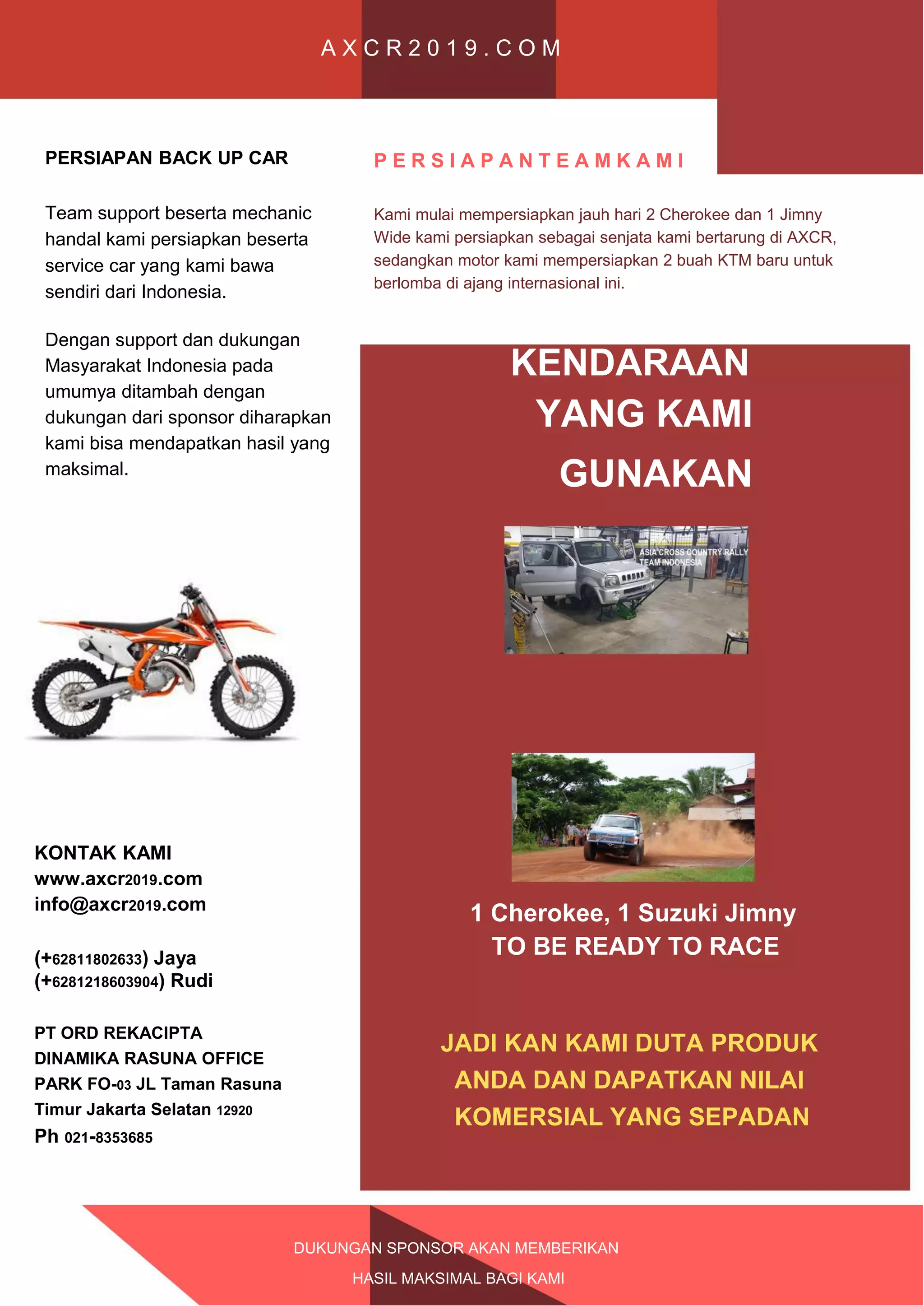 Proposal final r1-indonesia team mobil dan motor | DOC