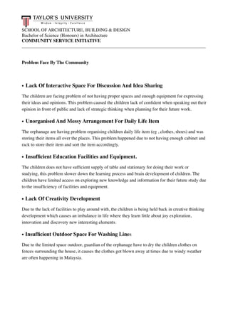 Community Service Proposal | PDF