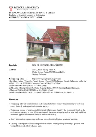 Community Service Proposal Template