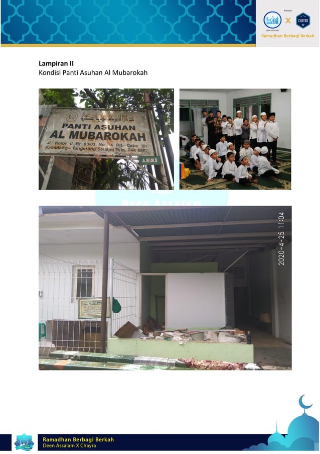 Proposal Bakti Sosial : Berbagi Sembako Panti Asuhan - by Deen Assalam 2020 | PDF