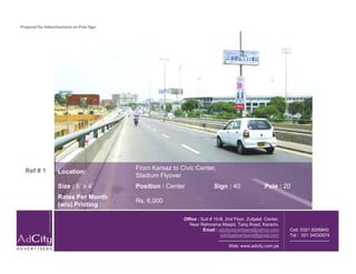 Proposal For Advertisement On Pole Sign | PDF