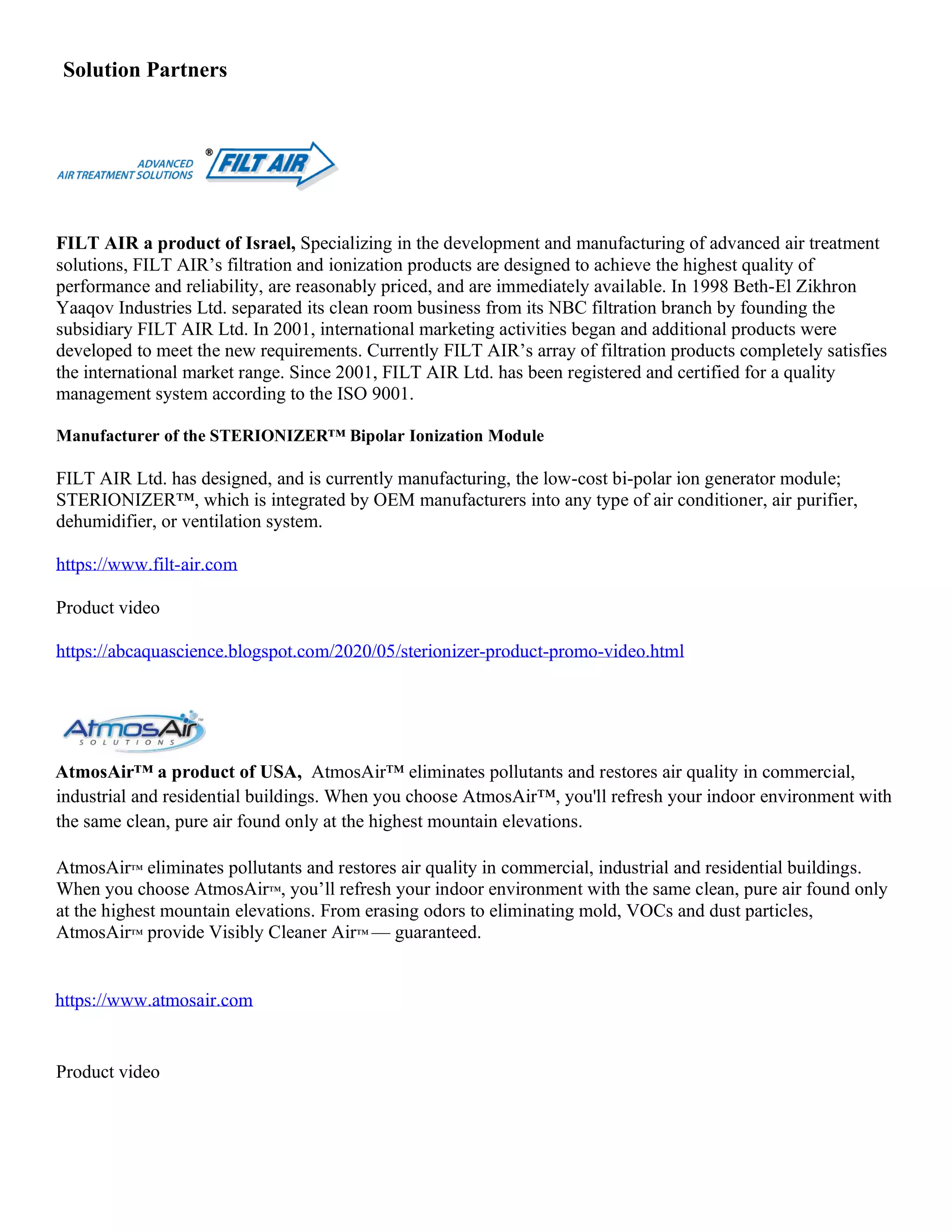 Proposal for Indoor Air Purification - Bipolar Ionization Technology | PDF