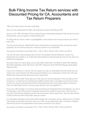 Proposal for bulk Income Tax efiling | PDF