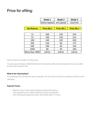 Proposal for bulk Income Tax efiling | PDF