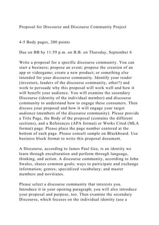 Proposal for Discourse and Discourse Community Project4-5 Body.docx