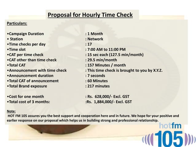 Proposal For Hourly Time Check | PPTX