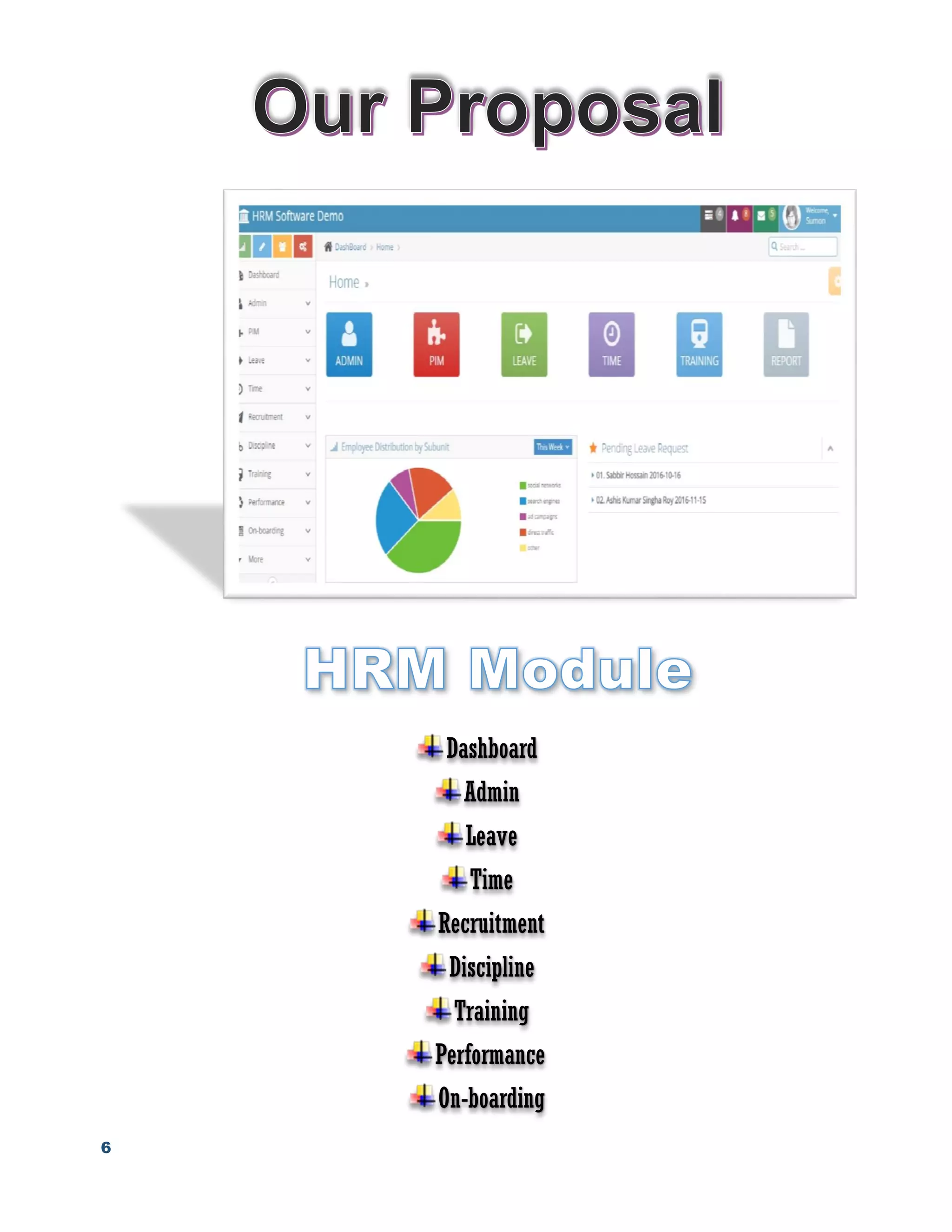 Proposal for hrm software and dynamic website | PDF