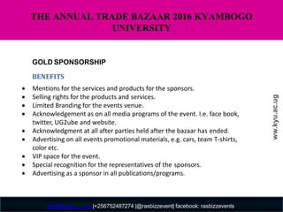 Proposal for kyambogo trade bazaar 2016 | PDF