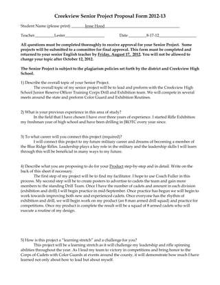 Proposal Form | PDF