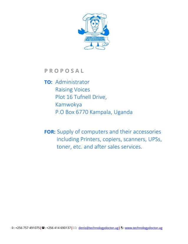 Proposal for the supply of computers and accessories raising voices | PDF