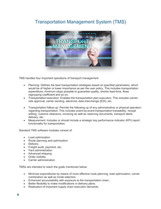 Proposal for transport management system | PDF