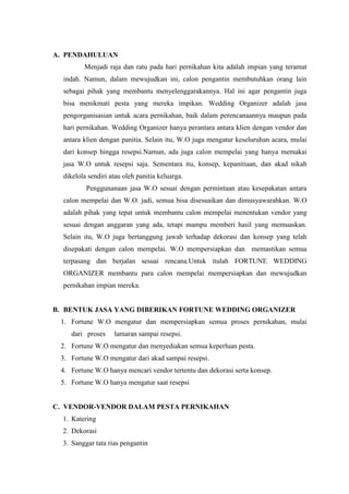 Proposal fortune weding organizer | PDF