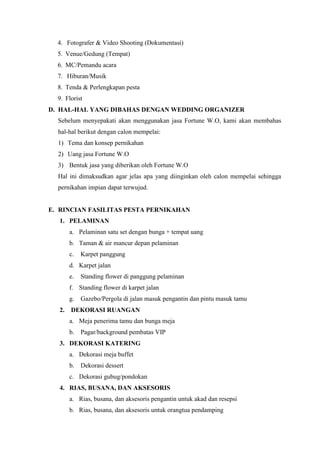 Proposal fortune weding organizer | PDF