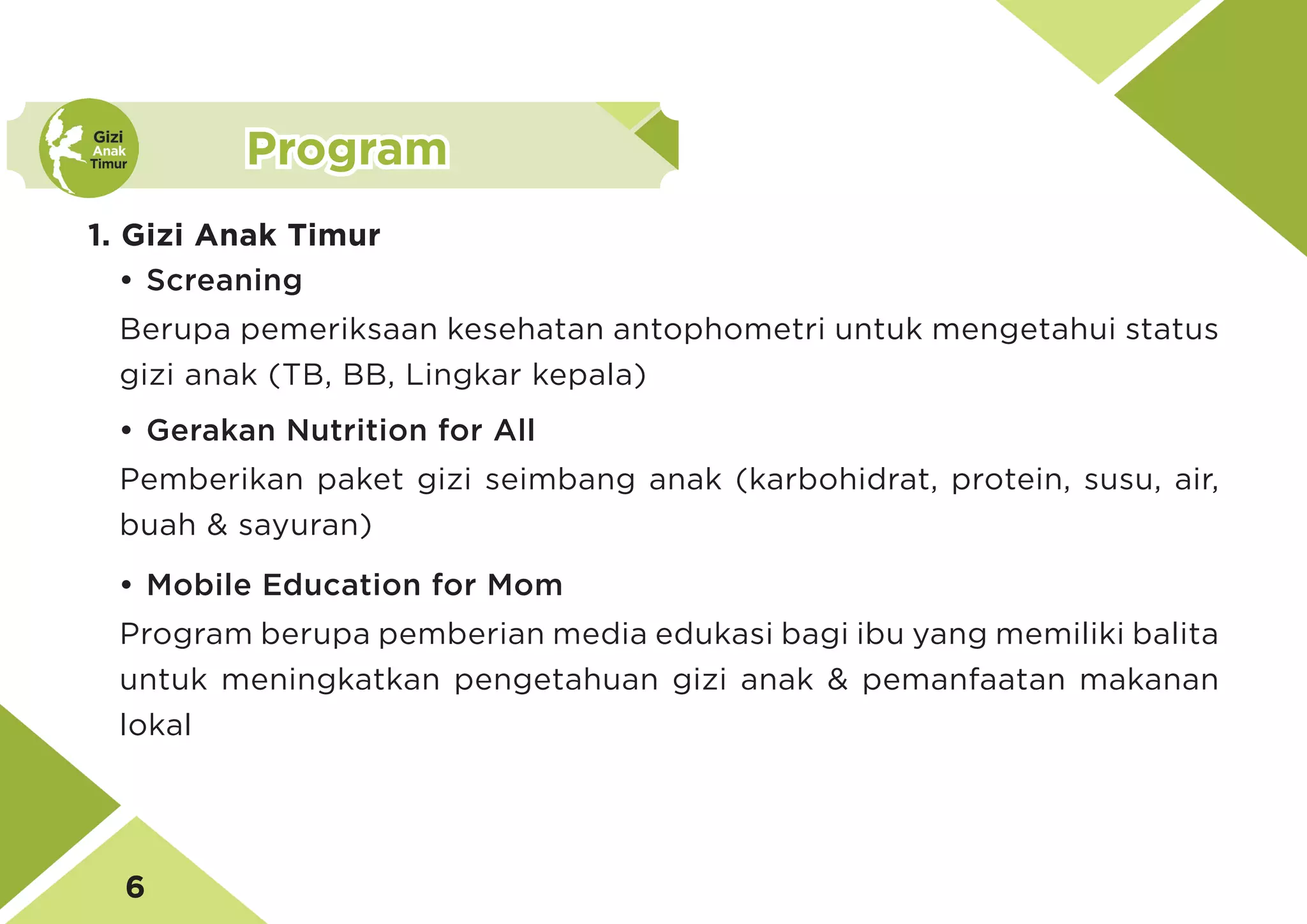 Proposal gizi anak timur | PPT