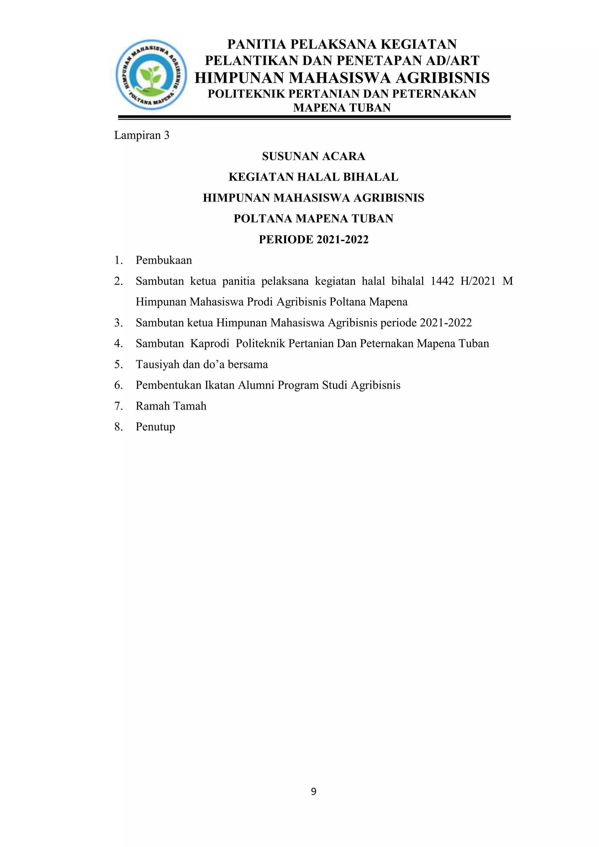 Proposal halal bihalal himagri | PDF