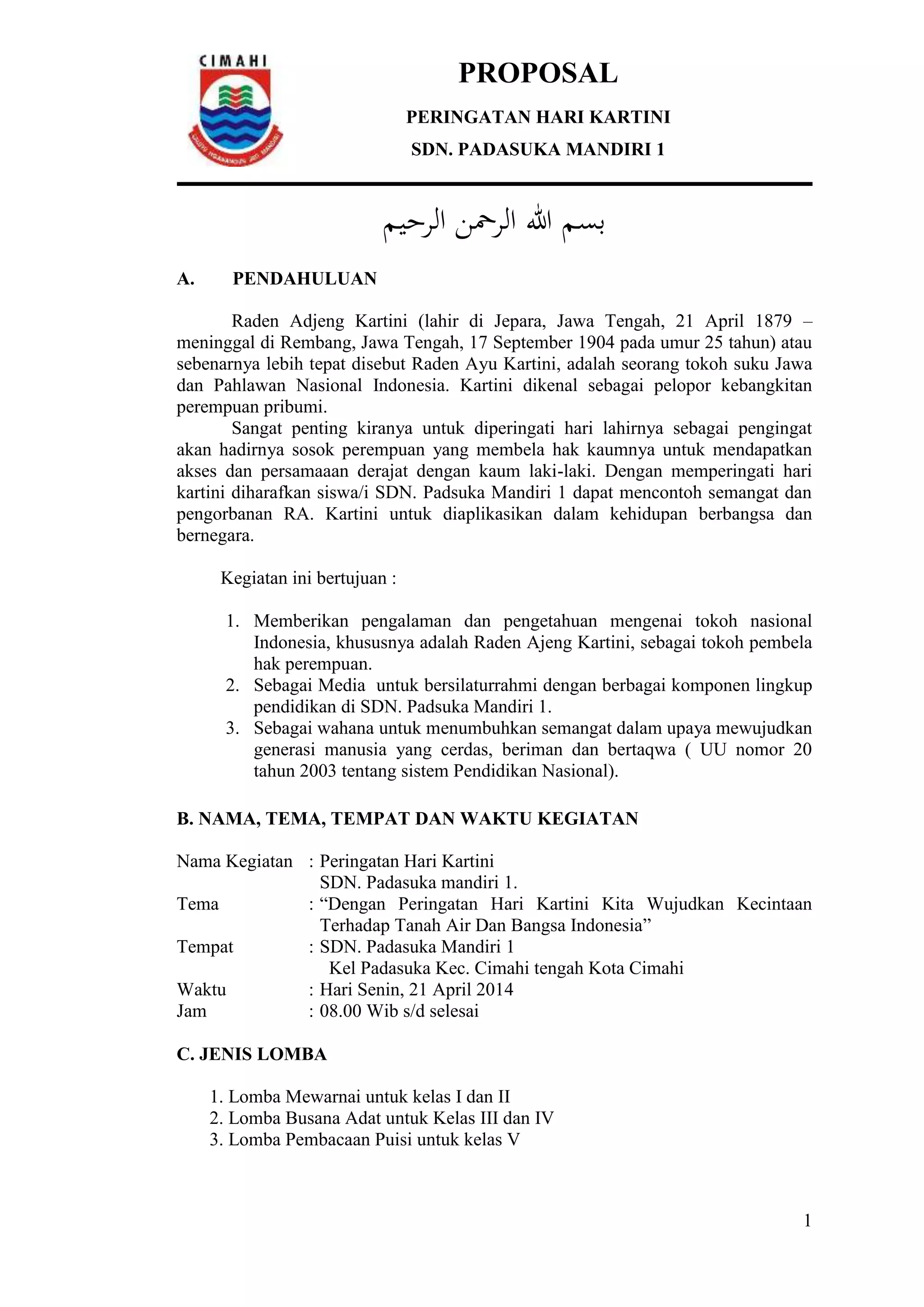 Proposal hari kartini 2014 | DOCX