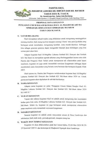 Proposal Haul Nganguk 2024 gandrirojo sedan rembang jawa tengah ...
