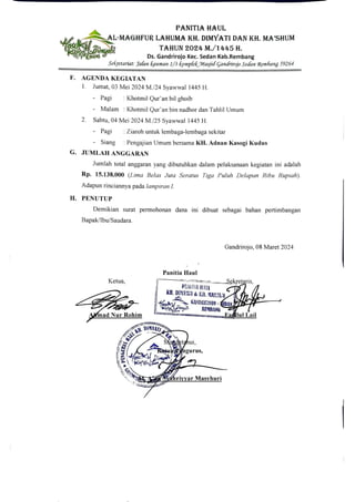 Proposal Haul Nganguk 2024 gandrirojo sedan rembang jawa tengah ...