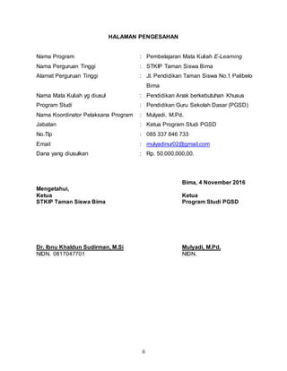 Proposal hibah matakuliah e learning | PDF