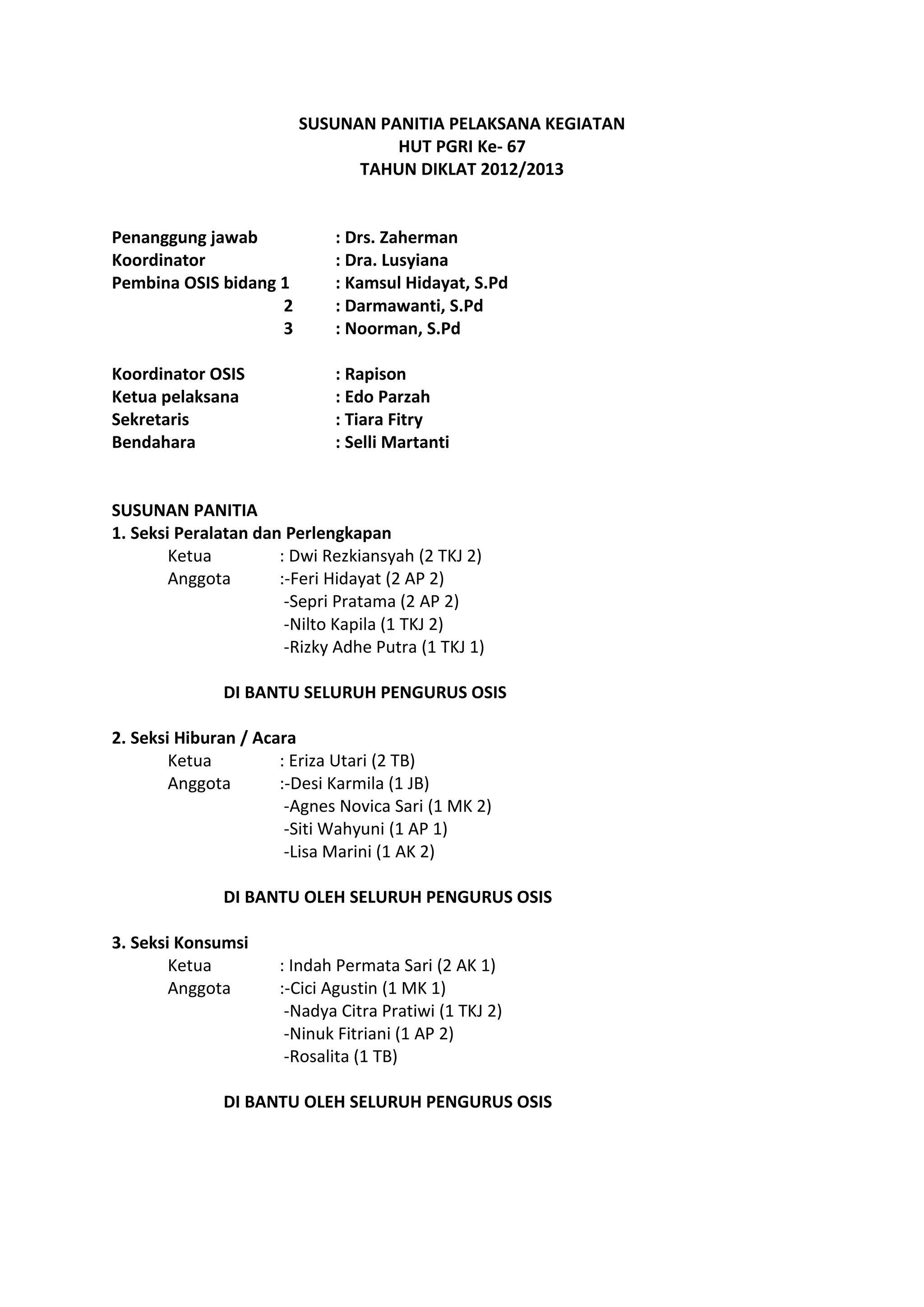 Proposal hut pgri ke 67 (SMK N 2 LAHAT) | DOCX