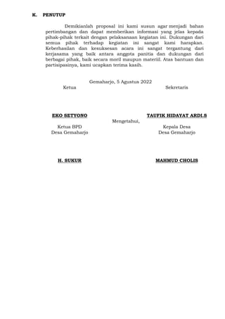 contoh PROPOSAL HUT RI 77 terbaru untuk lingkungan | PDF