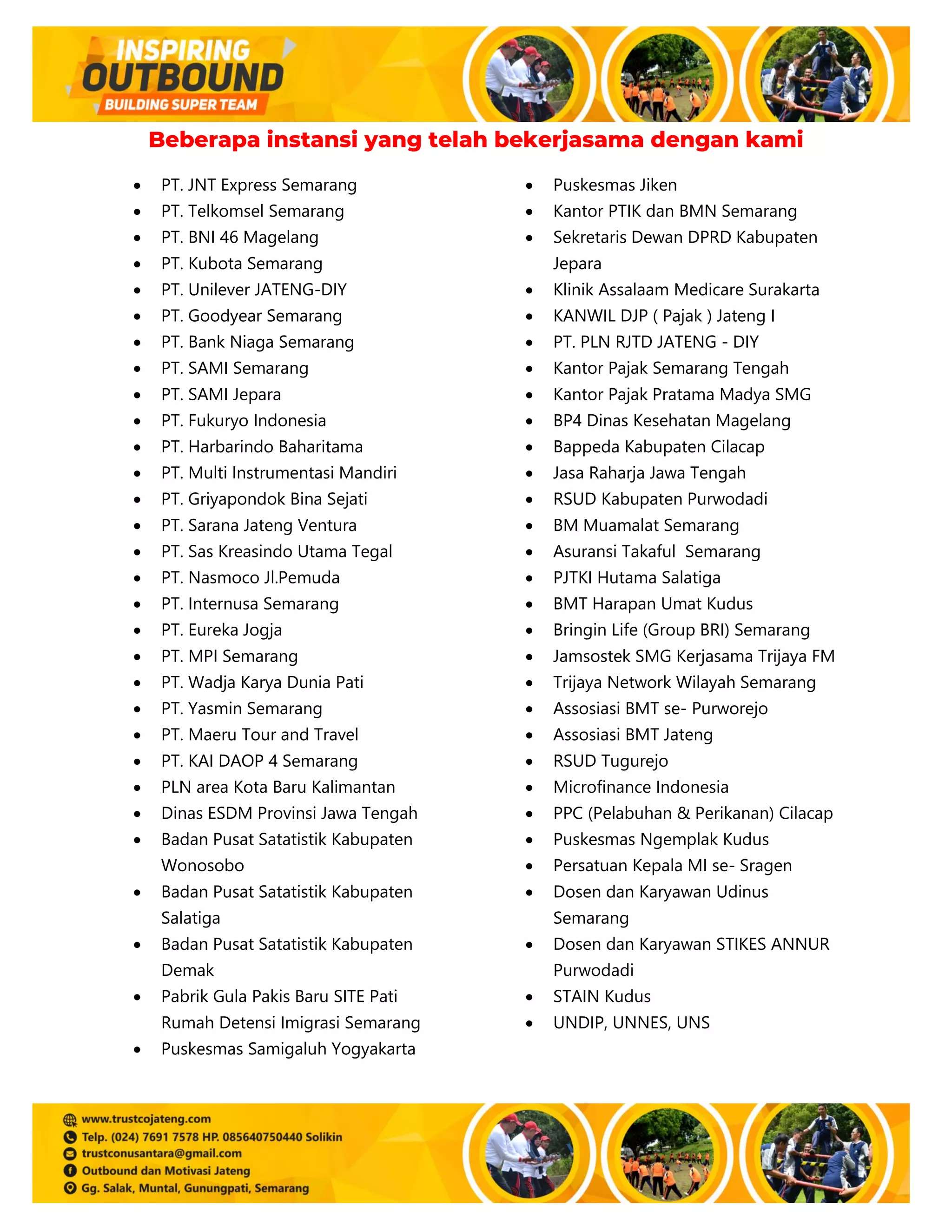 Proposal inspiring outbound instansi pemerintah perusahaan 2 h1m | PDF