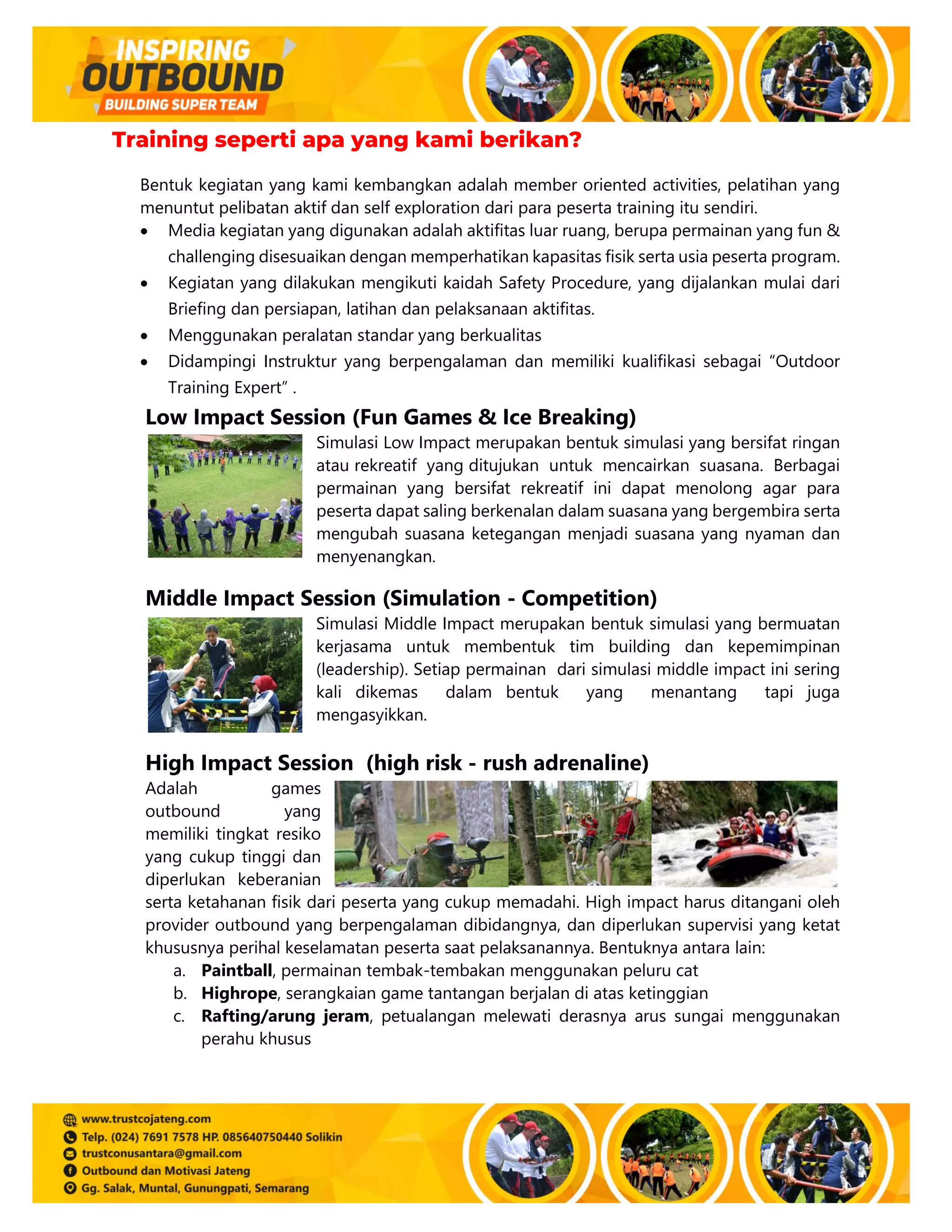 Proposal inspiring outbound instansi pemerintah perusahaan 2 h1m | PDF