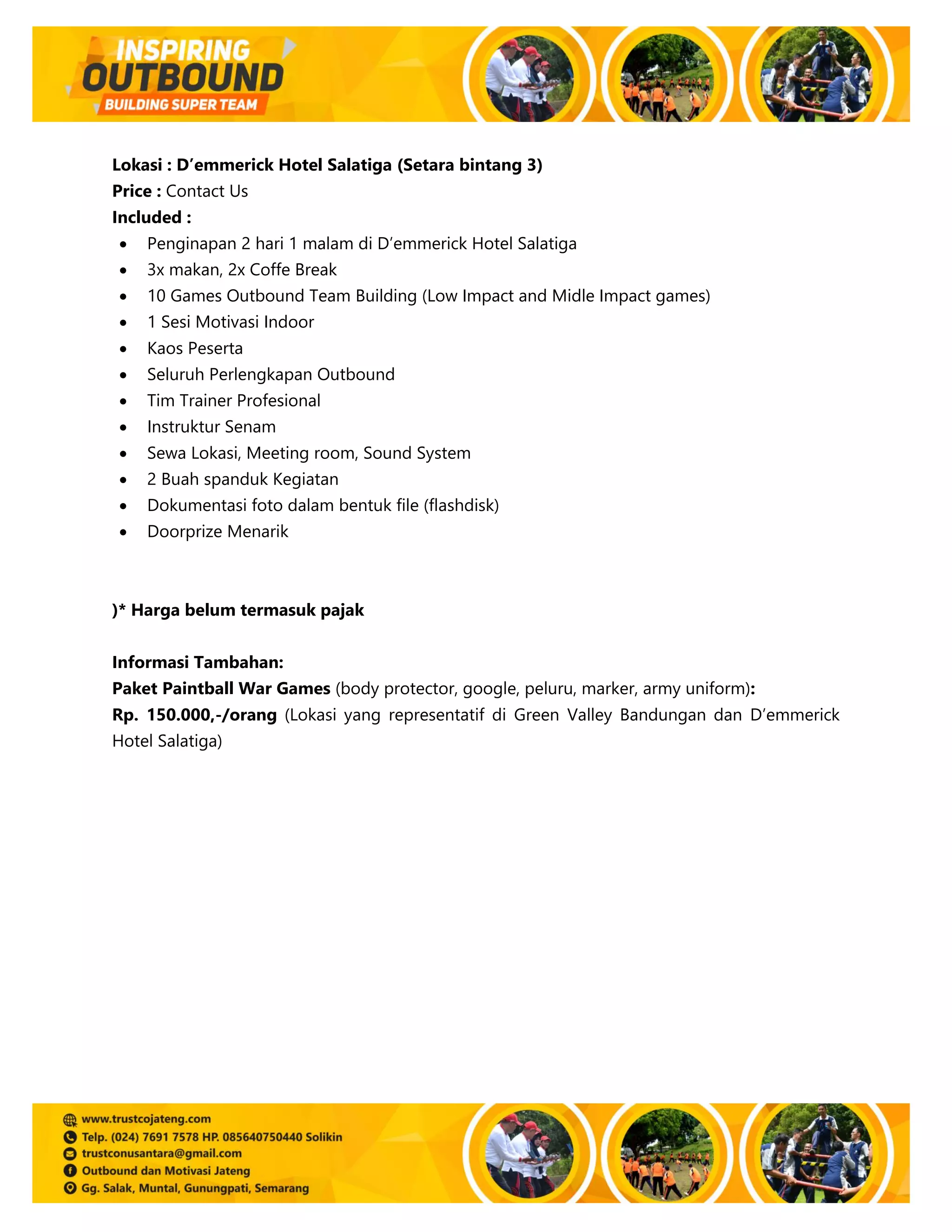 Proposal inspiring outbound instansi pemerintah perusahaan 2 h1m | PDF