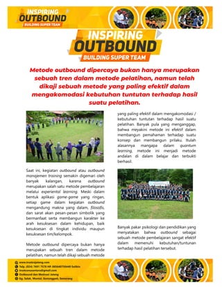Proposal inspiring outbound instansi pemerintah perusahaan 2 h1m | PDF