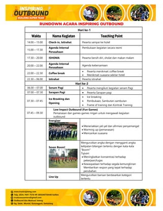 Proposal inspiring outbound instansi pemerintah perusahaan 2 h1m | PDF