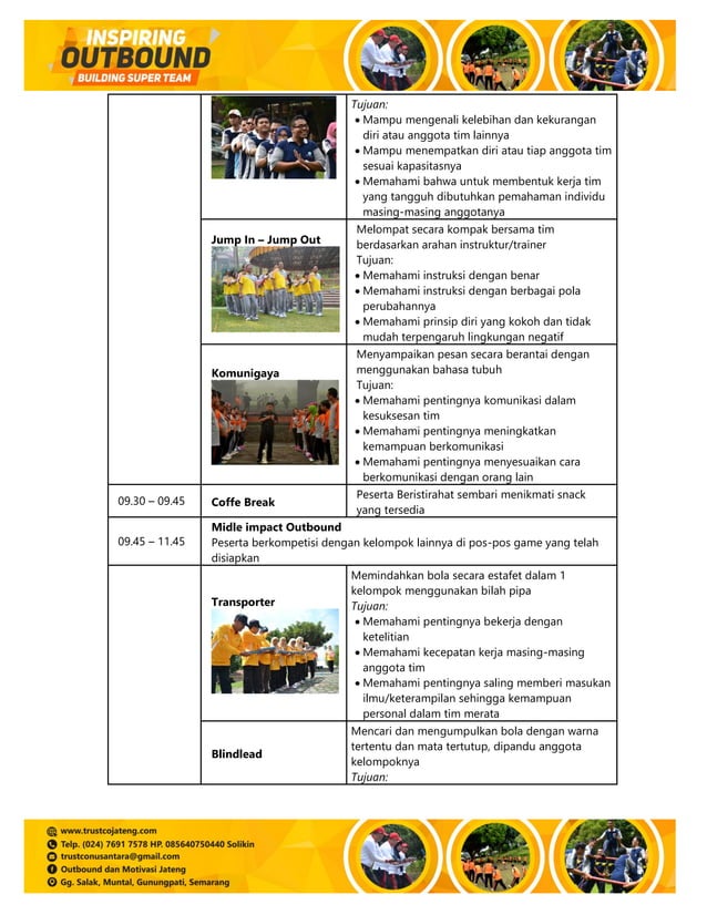 Proposal inspiring outbound instansi pemerintah perusahaan 2 h1m | PDF