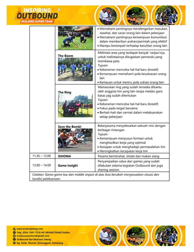 Proposal inspiring outbound instansi pemerintah perusahaan 2 h1m | PDF