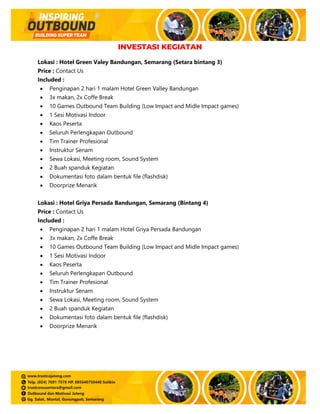 Proposal inspiring outbound instansi pemerintah perusahaan 2 h1m | PDF