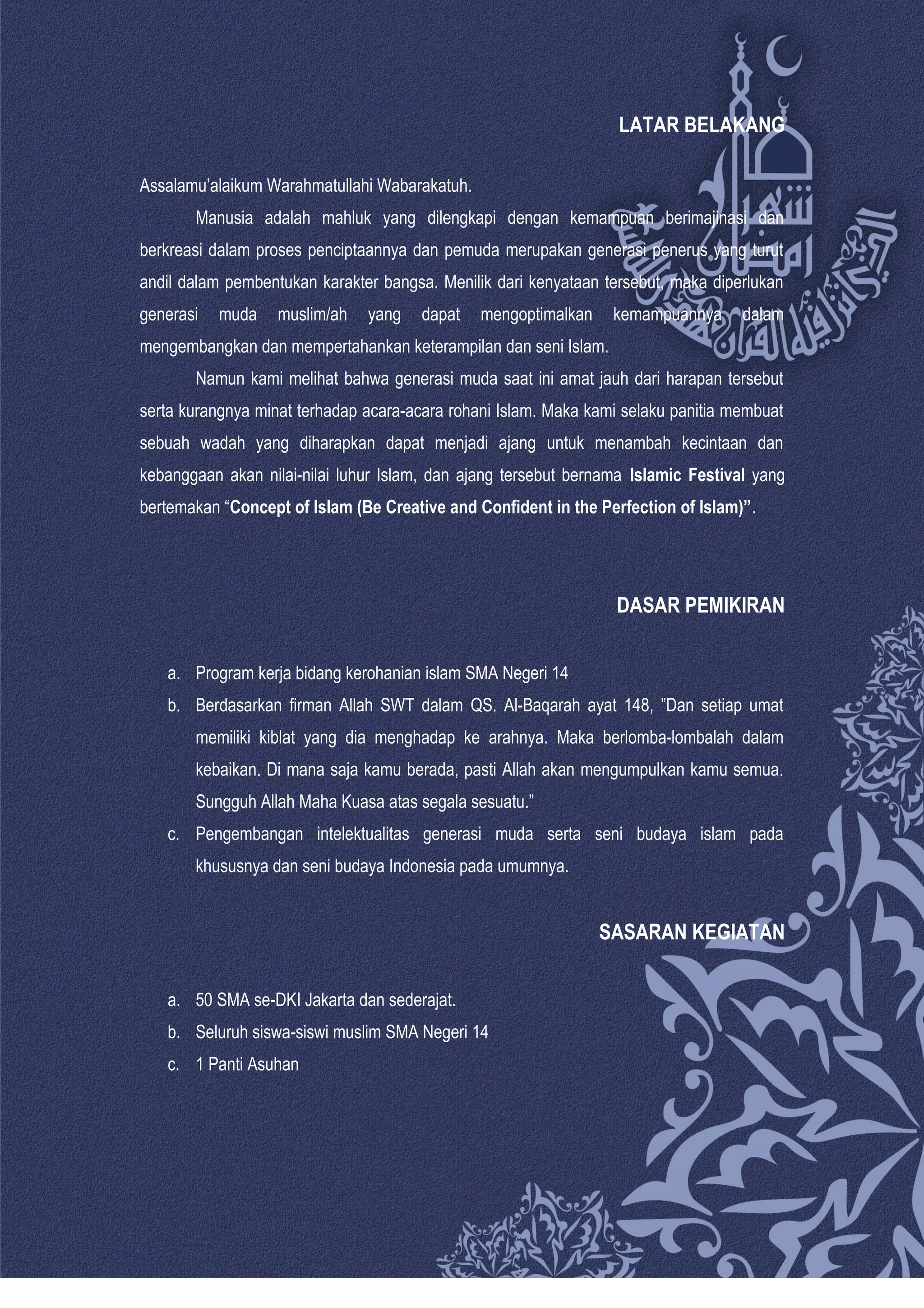 Proposal islami festifal | DOC