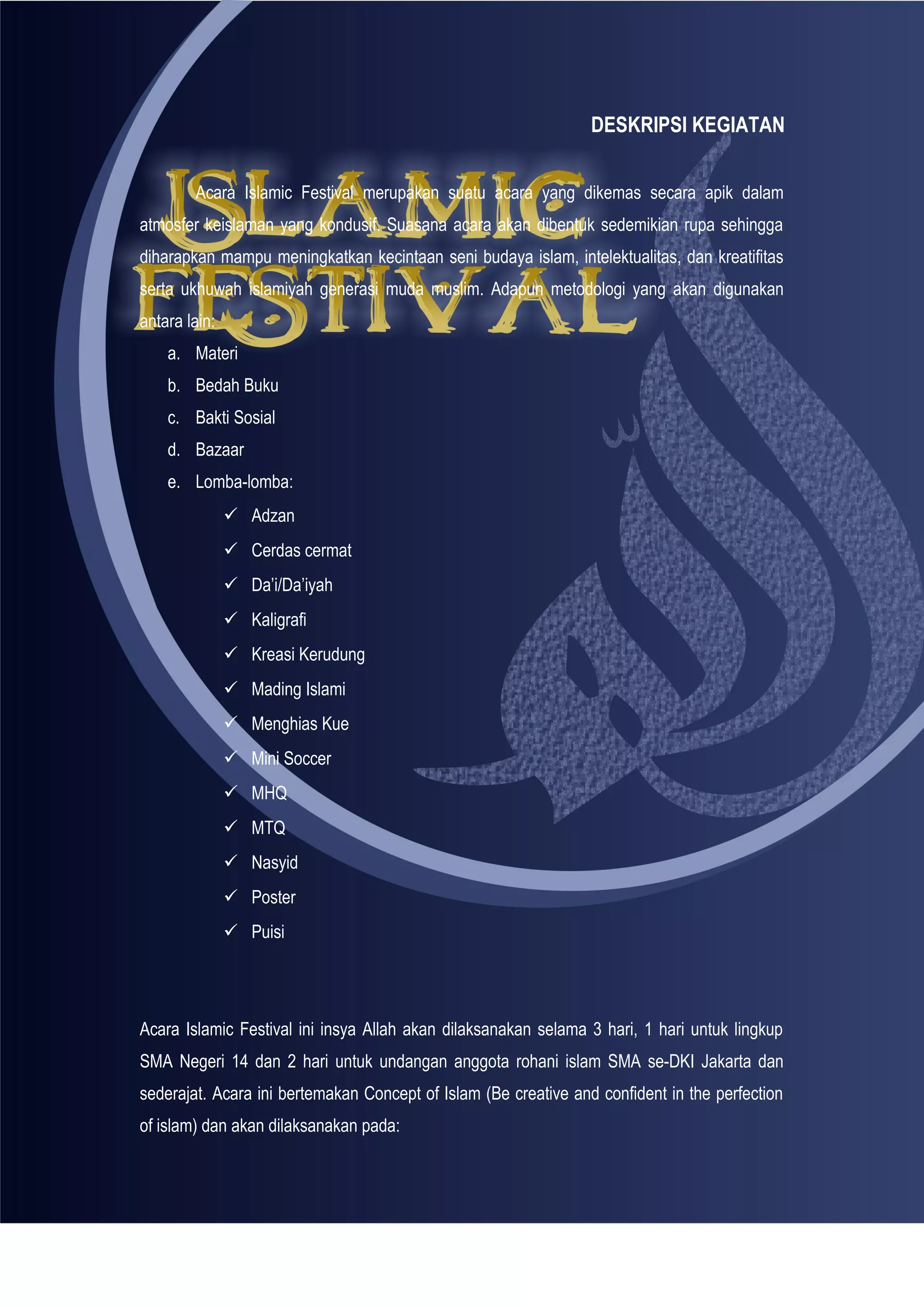 Proposal islami festifal | DOC