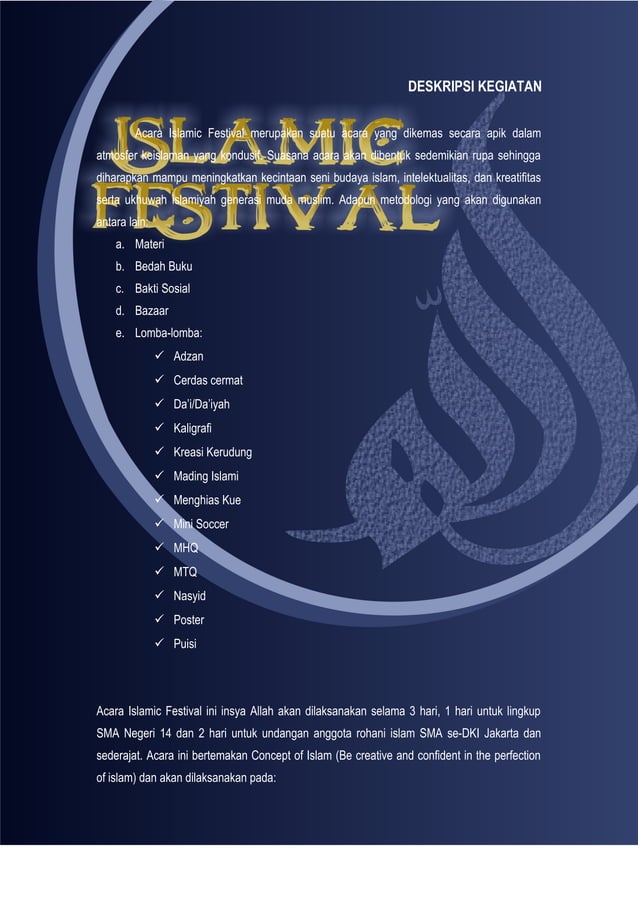 Proposal islami festifal | DOC