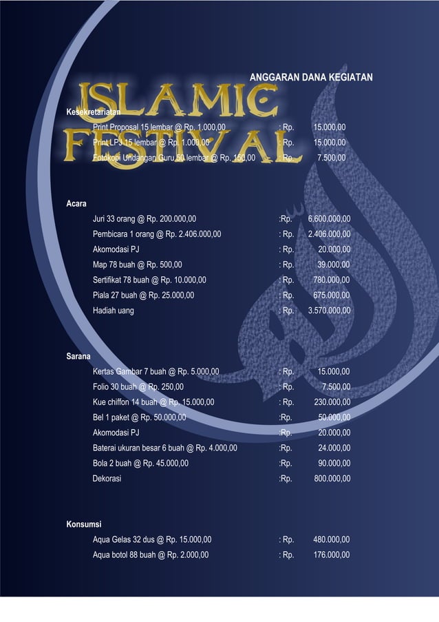 Proposal islami festifal | DOC