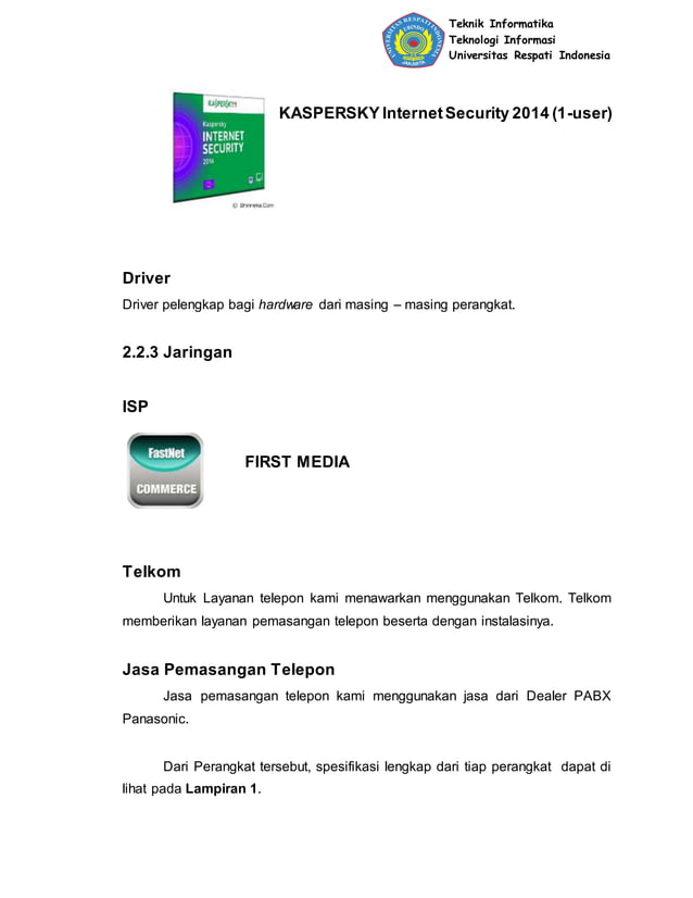 Proposal jaringan komputer | DOCX