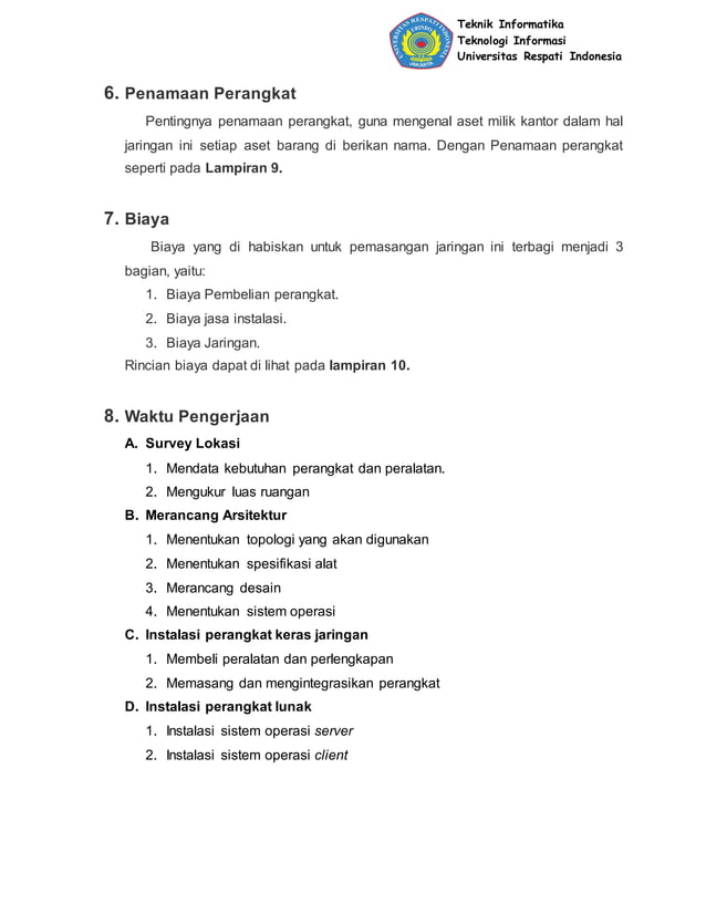 Proposal jaringan komputer | DOCX