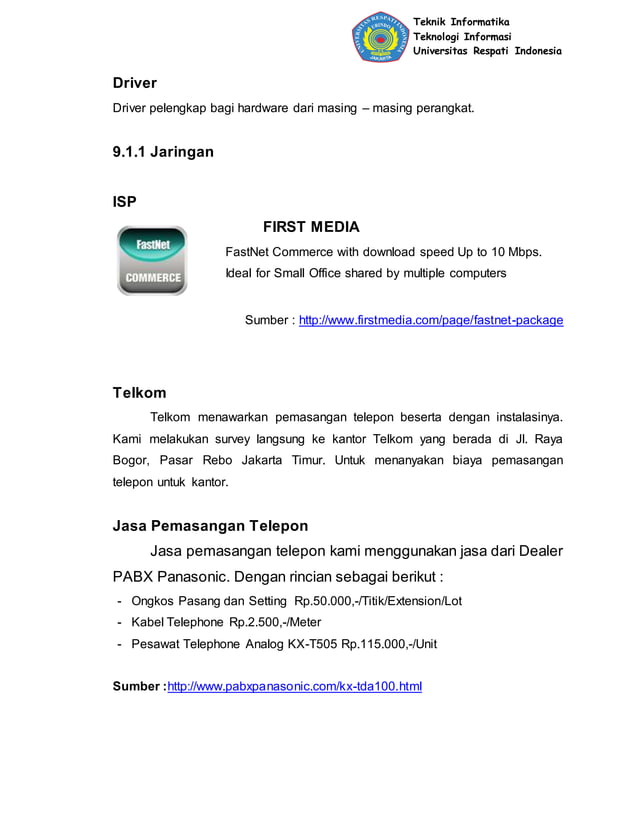 Proposal jaringan komputer | DOCX